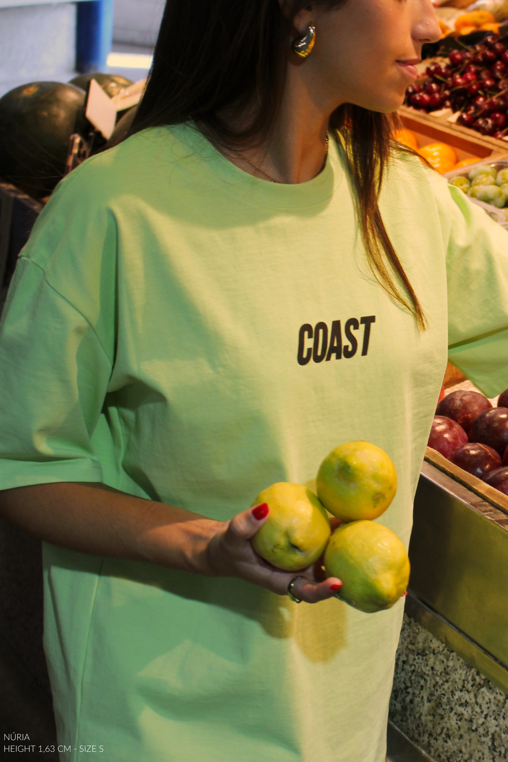 Lemon T-shirt - Fresh Green Oversized Tee with Lively Lemon Design ...